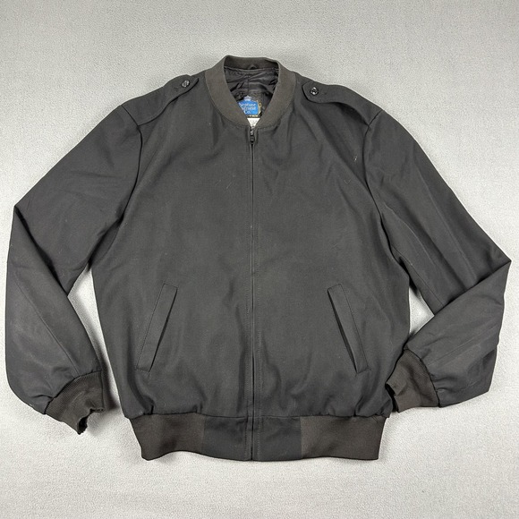 Jackets & Coats | Neptune Garment Co Jacket Mens 44 Black Bomber Wool ...